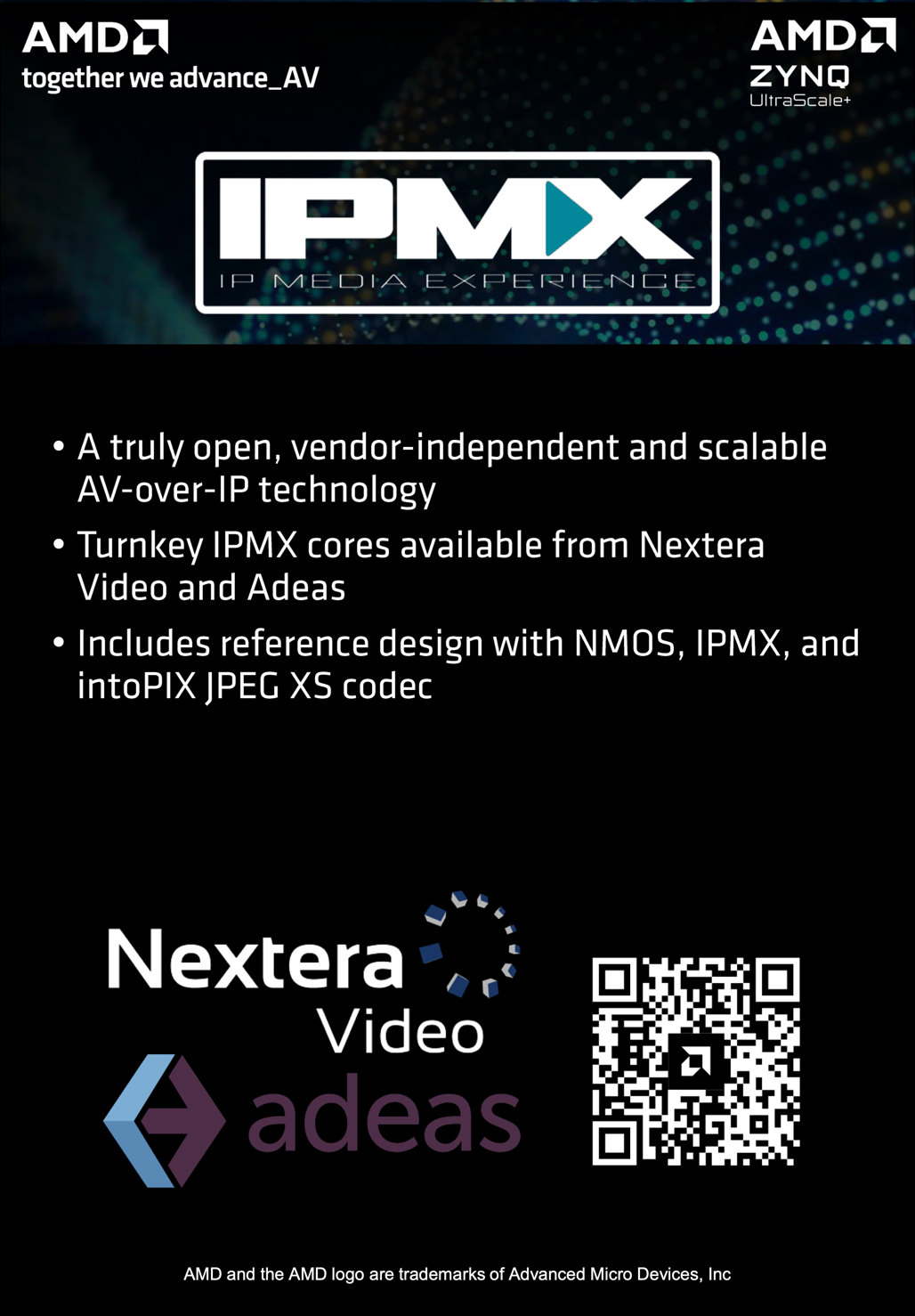 Adeas – Nextera showcase IPMX and 2110 IP-cores at ISE 2024 at AMD ... Adeas – Nextera showcase IPMX and 2110 IP-cores at ISE 2024 at AMD ...